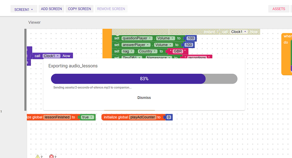 Exporting gets stuck at sending asset to companion - Discuss - Kodular Community