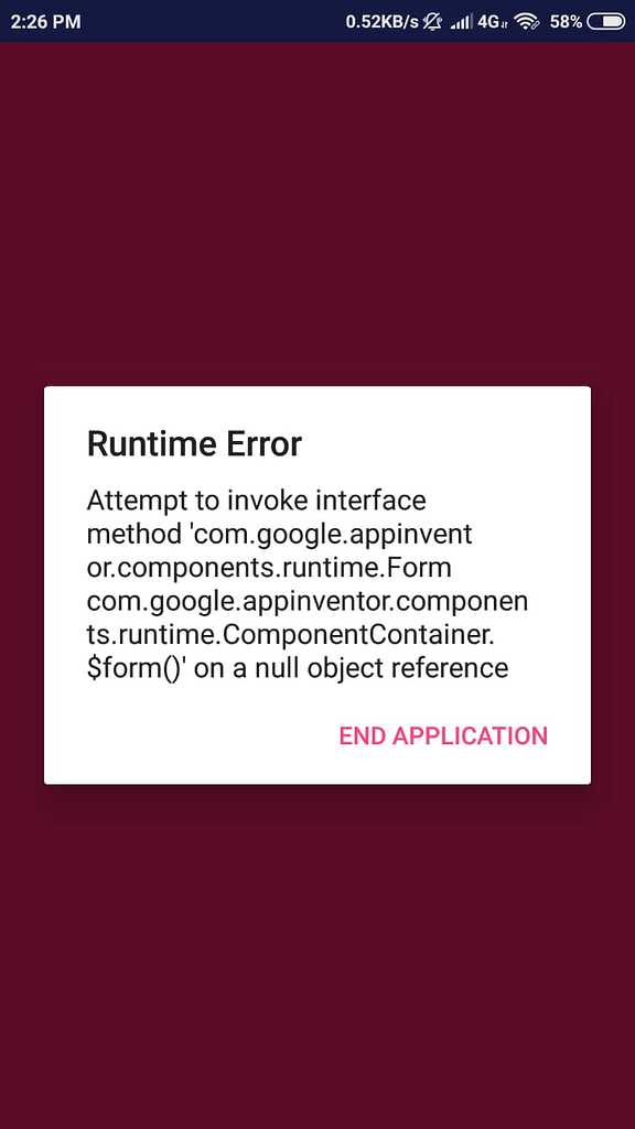 Application Not Opening Runtime error - Discuss - Kodular Community