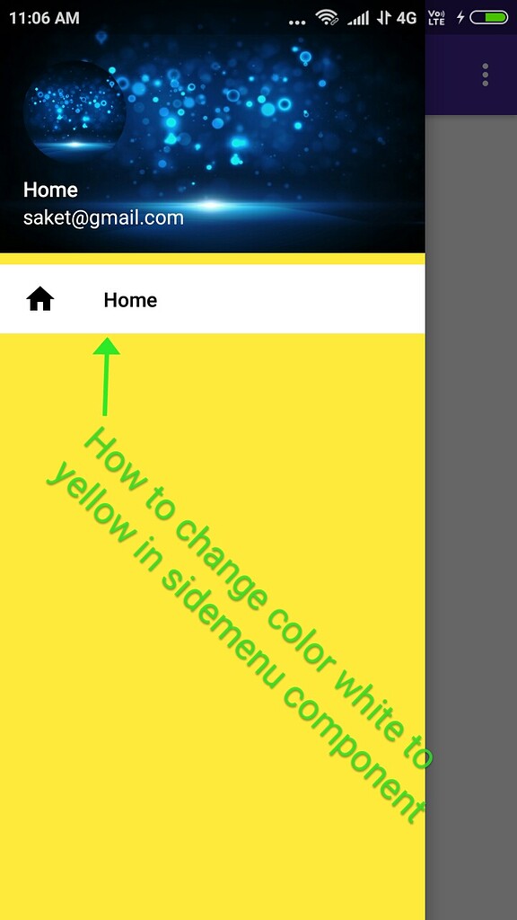 How to change color of sidebar from white to yellow as shown in image ...