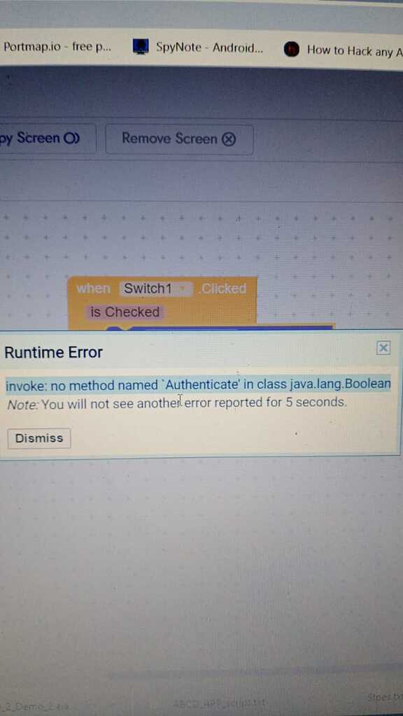 Invoke: no method named Authenticate in class java.lang.boolean - Discuss - Kodular Community