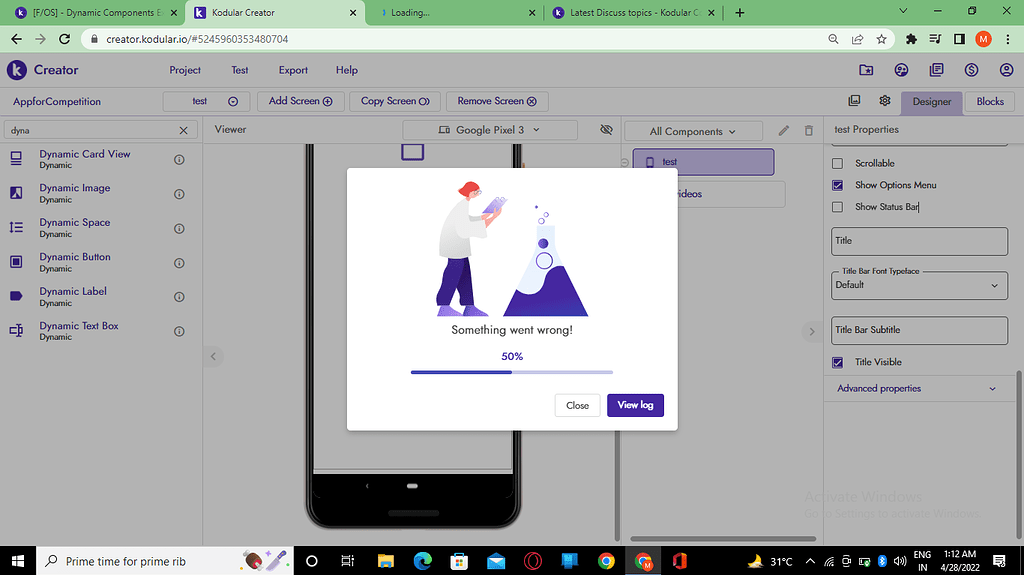Error while exporting - Discuss - Kodular Community