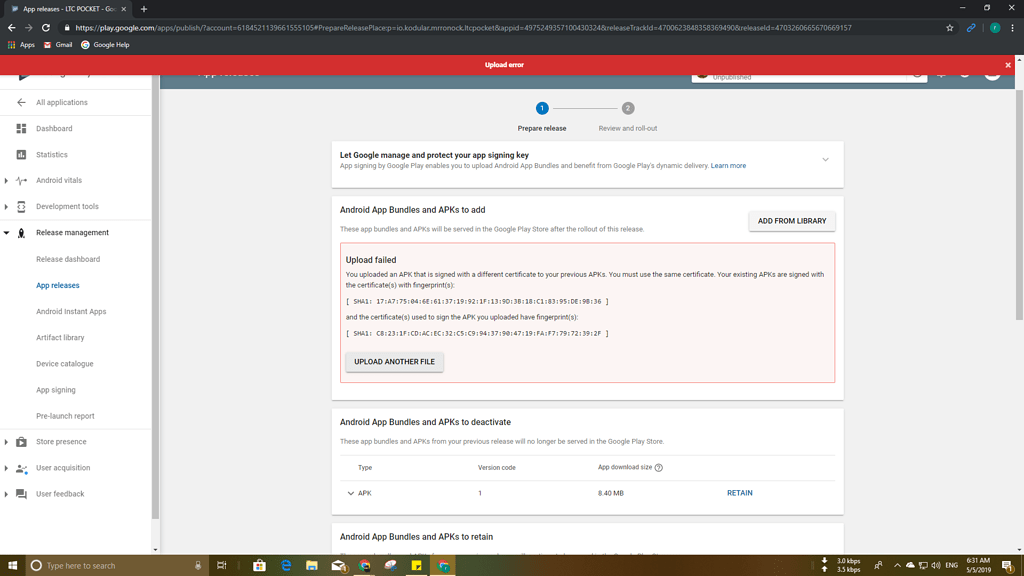 Keystore problem - Discuss - Kodular Community