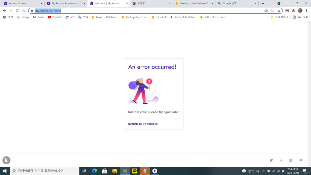 My kodular home error - Bugs - Kodular Community