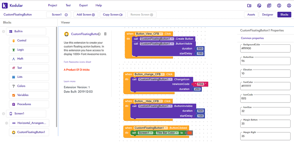 Custom Floating Button Extension - Extensions - Kodular Community