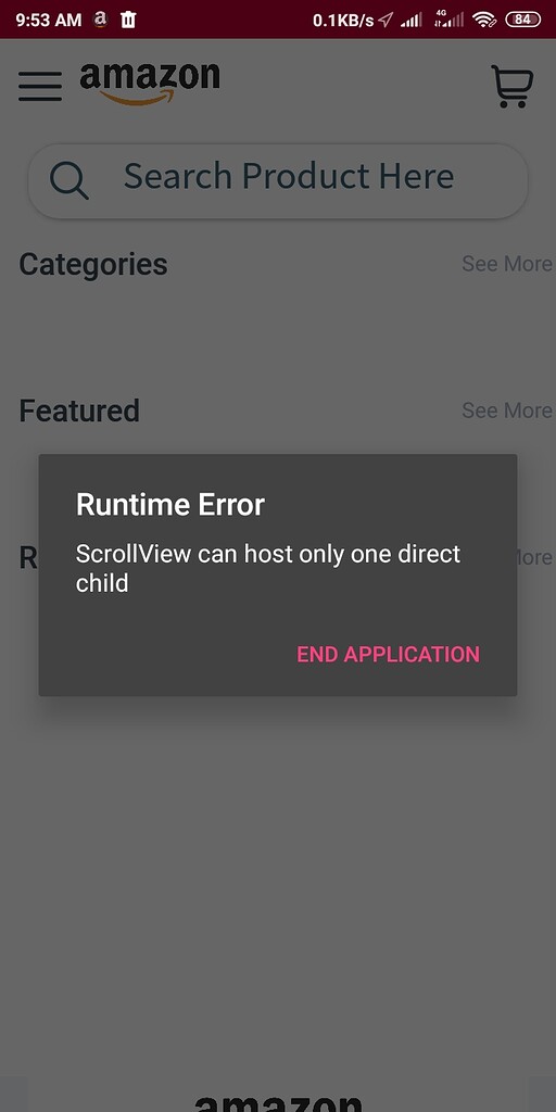 What was that error: ScrollView can host only one direct child - Discuss - Kodular Community