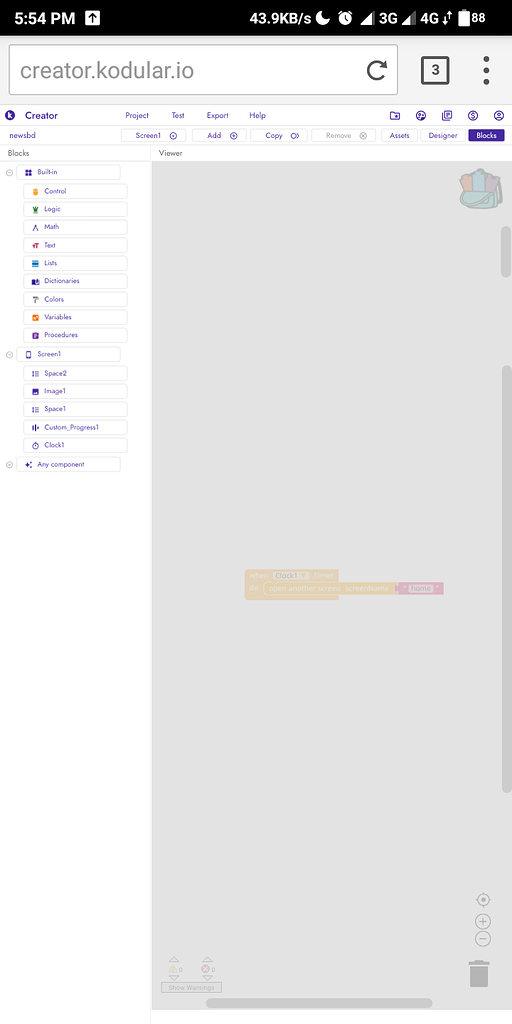 Backpack item doesn't showing - Bugs - Kodular Community