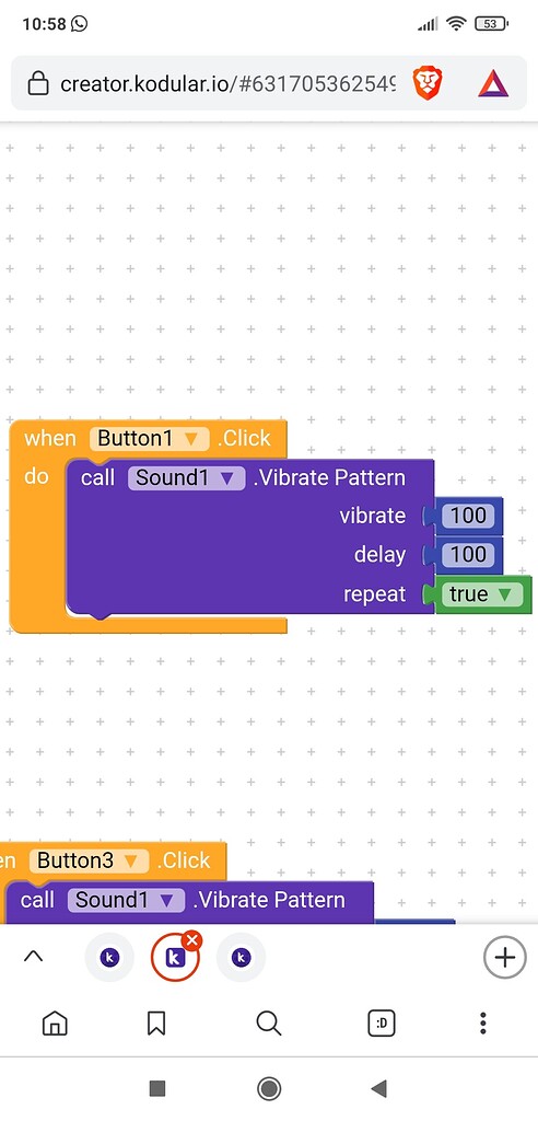 Have added a vibration button but how to stop it - Discuss - Kodular Community