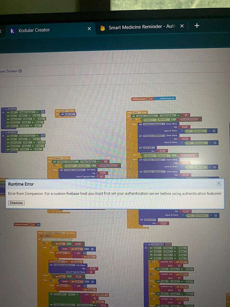 Error from Companion: For a custom firebase host you must first set your authentication server ...
