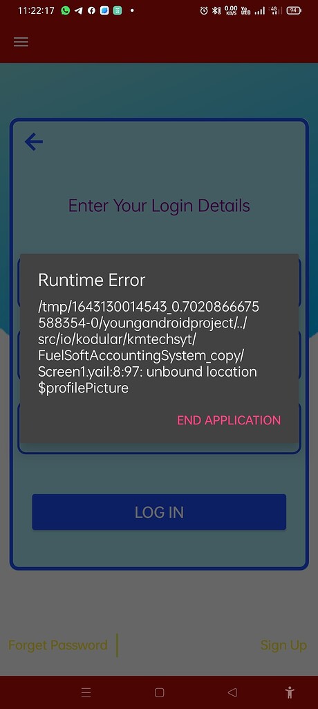 Today My App is Facing Runtime Error Problem. how To Solve This . - Discuss - Kodular Community