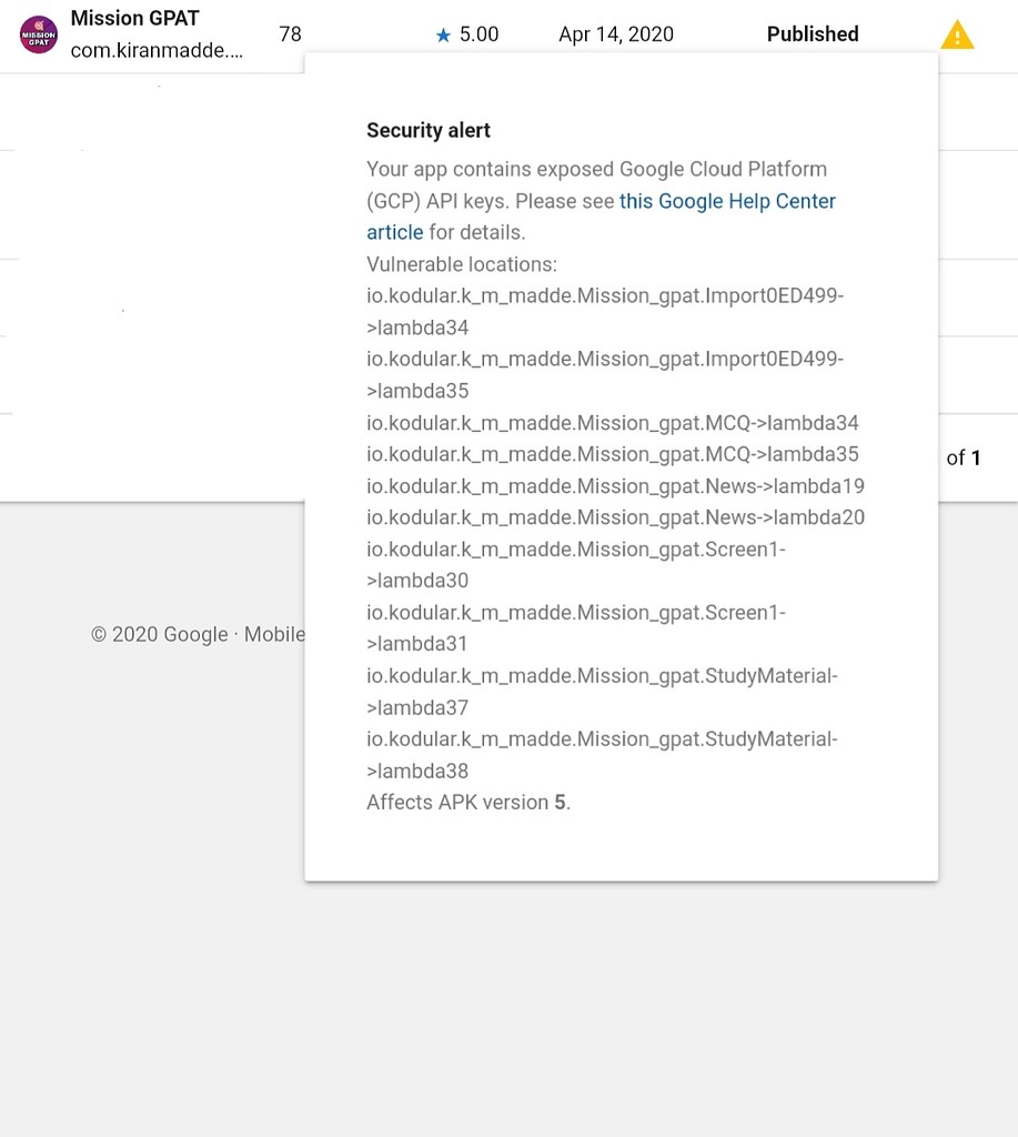 Remediation for Exposed GCP API keys - Discuss - Kodular Community
