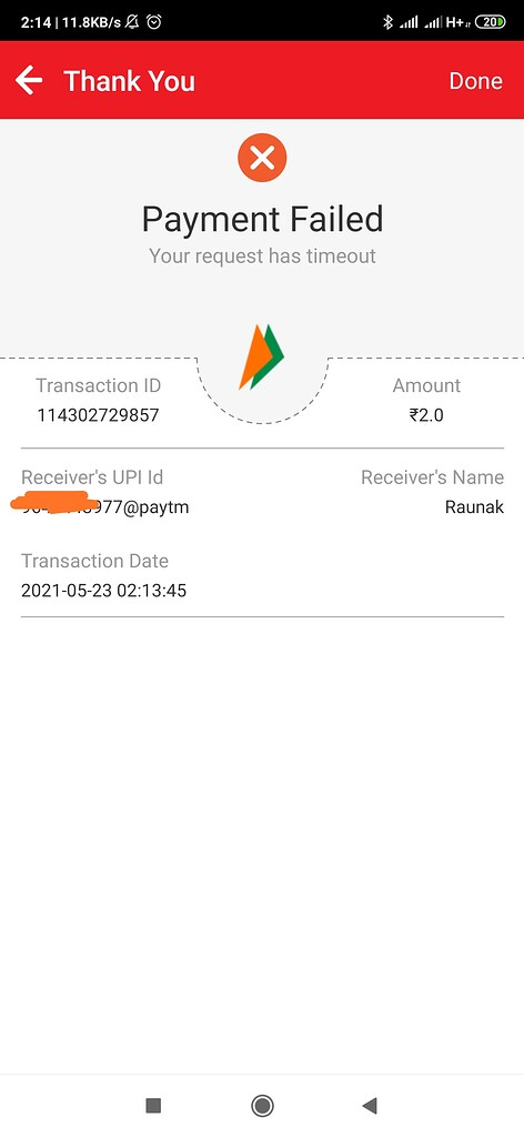 Upi payment failed - Discuss - Kodular Community