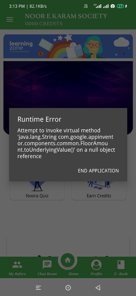 FloorAmount.toUnderlyingValue()' on a null object reference - Discuss - Kodular Community