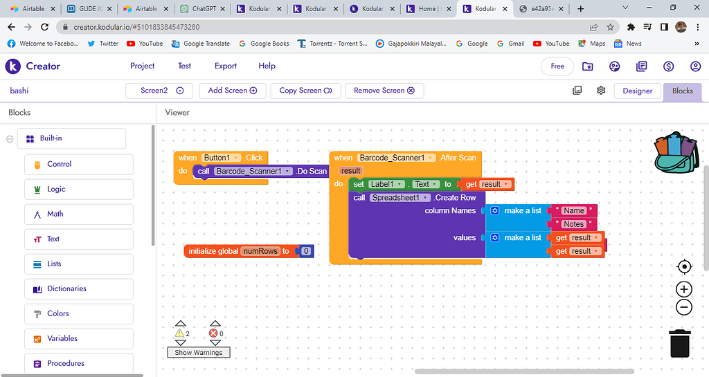 How to get dat from airtable , after scnned id of student , get data in list or lebal of student ...