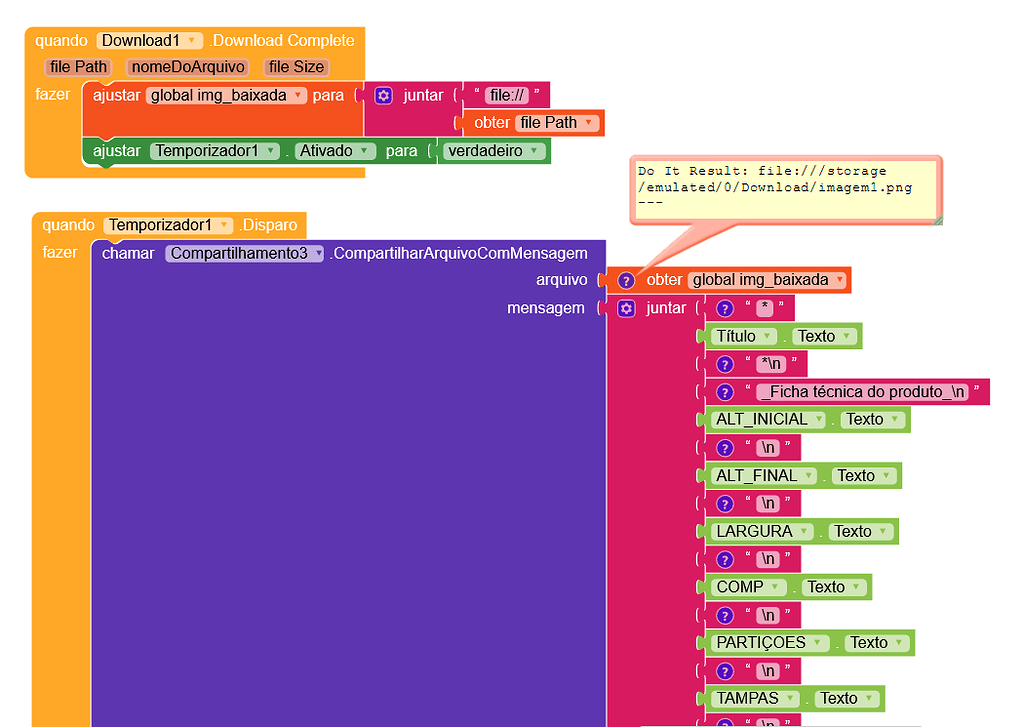 Share file and message component does not find the file - Discuss - Kodular Community