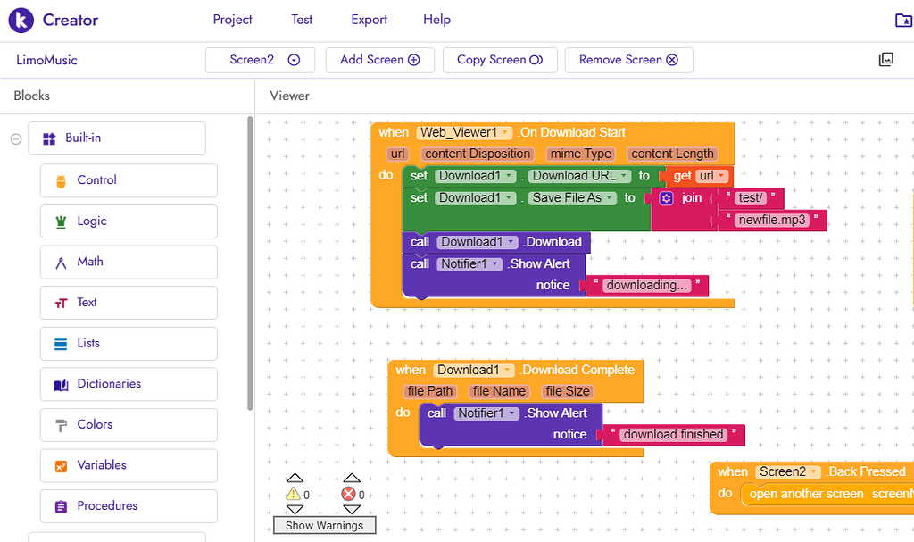 How to save mp3 file name in webview with download block - Discuss - Kodular Community