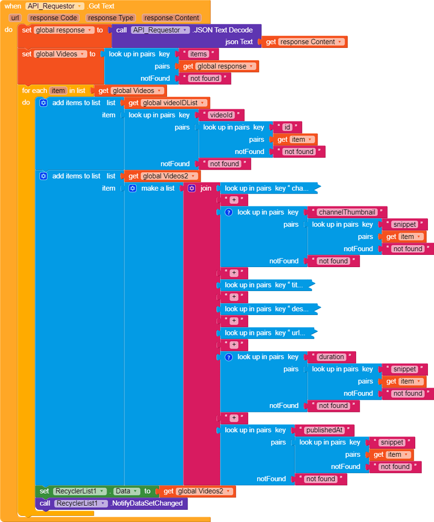 Need help with Youtube API3 to get existing items - Discuss - Kodular Community