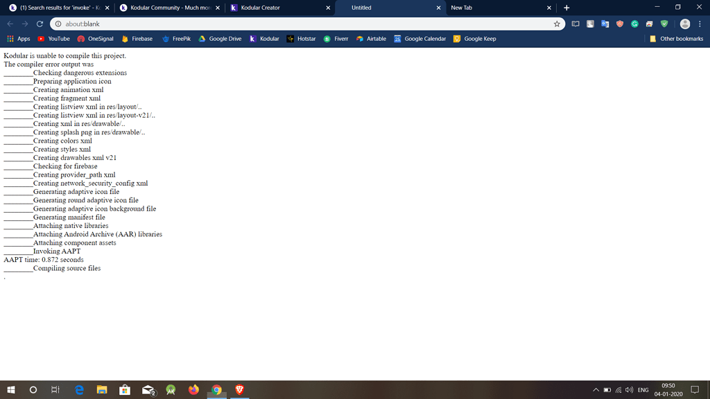 Error While Compiling - Discuss - Kodular Community