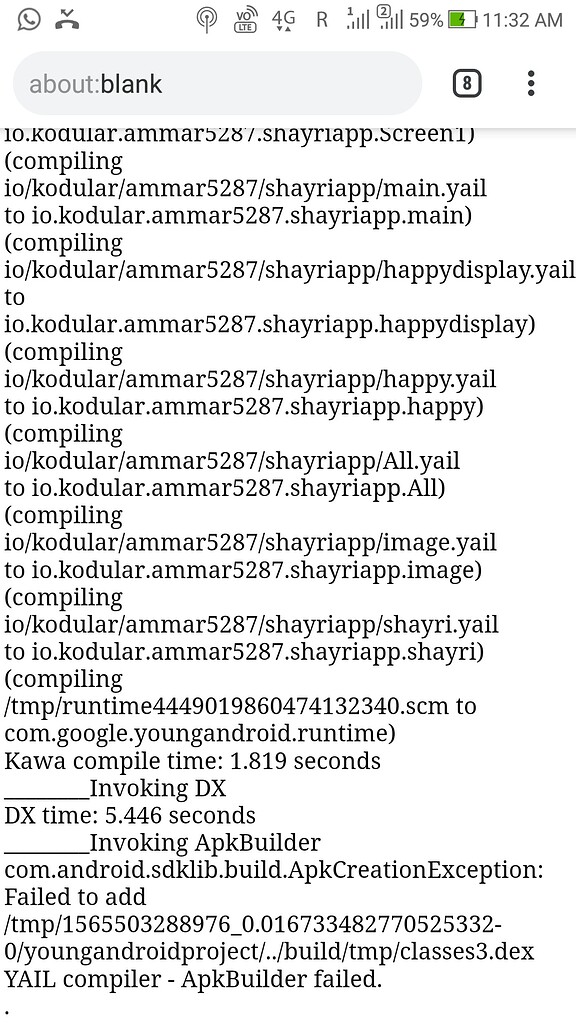 Error on compiling the apk - Discuss - Kodular Community