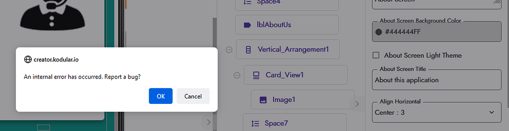 Change Color in Right panel reports an error - Bugs - Kodular Community