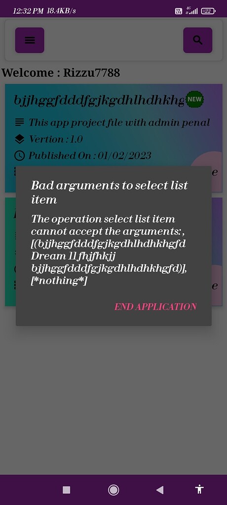 When clicked dynamic component then show error Bad argument to select list item - Discuss ...