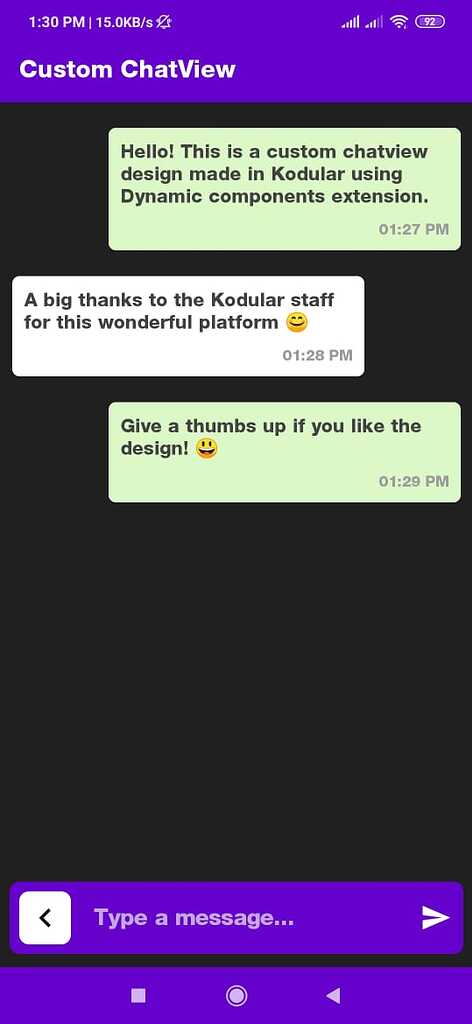 Fully Customizable ChatView Using Dynamic Components - Resources - Kodular Community