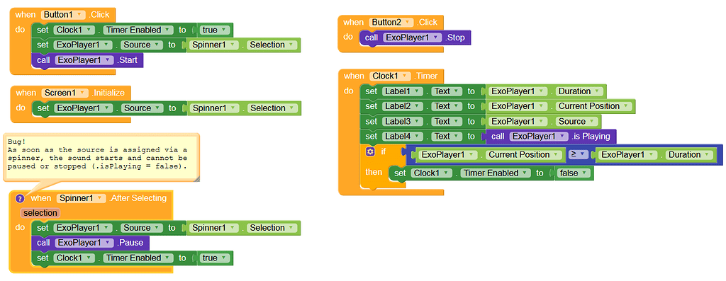 ExoPlayer: set the source via a Spinner → bug - Bugs - Kodular Community
