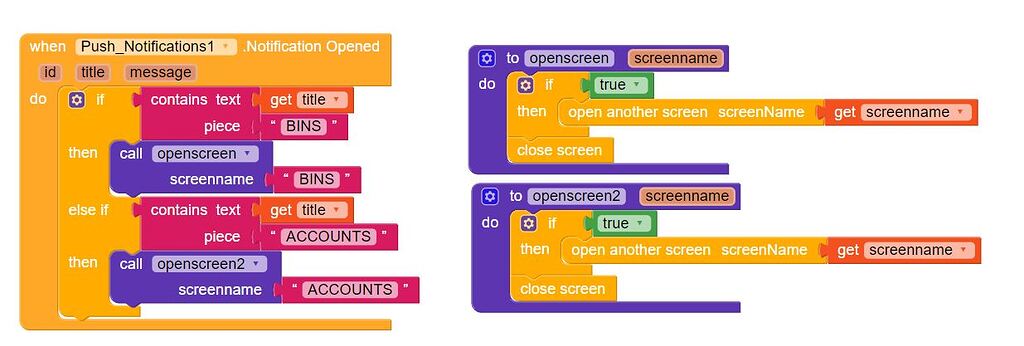 Open another screen on push notification clicked - Discuss - Kodular Community