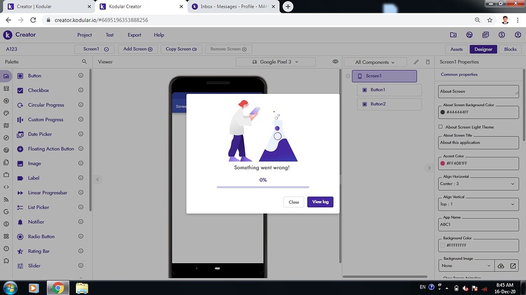Unable to compile Project, stuck at Compiling source files - Discuss - Kodular Community