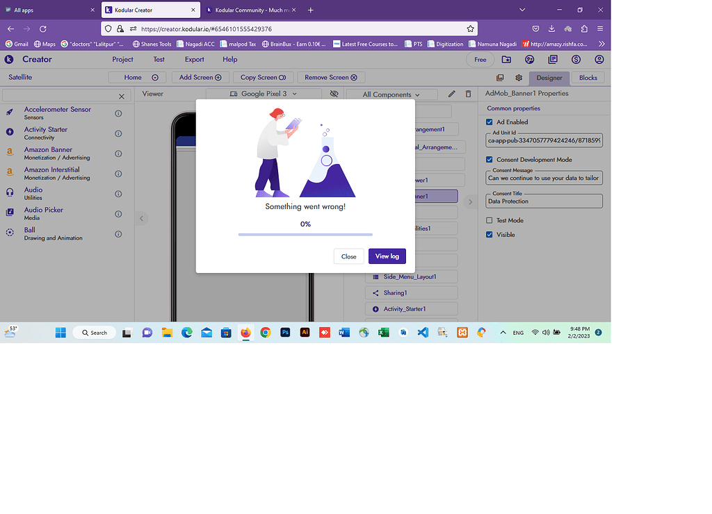 When i export aab then it shows error... stuck at Generating manifest file - Discuss - Kodular ...