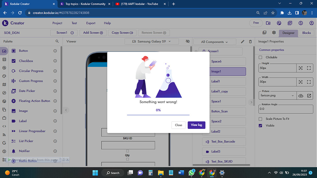 Build stuck at Compiling source files - Discuss - Kodular Community