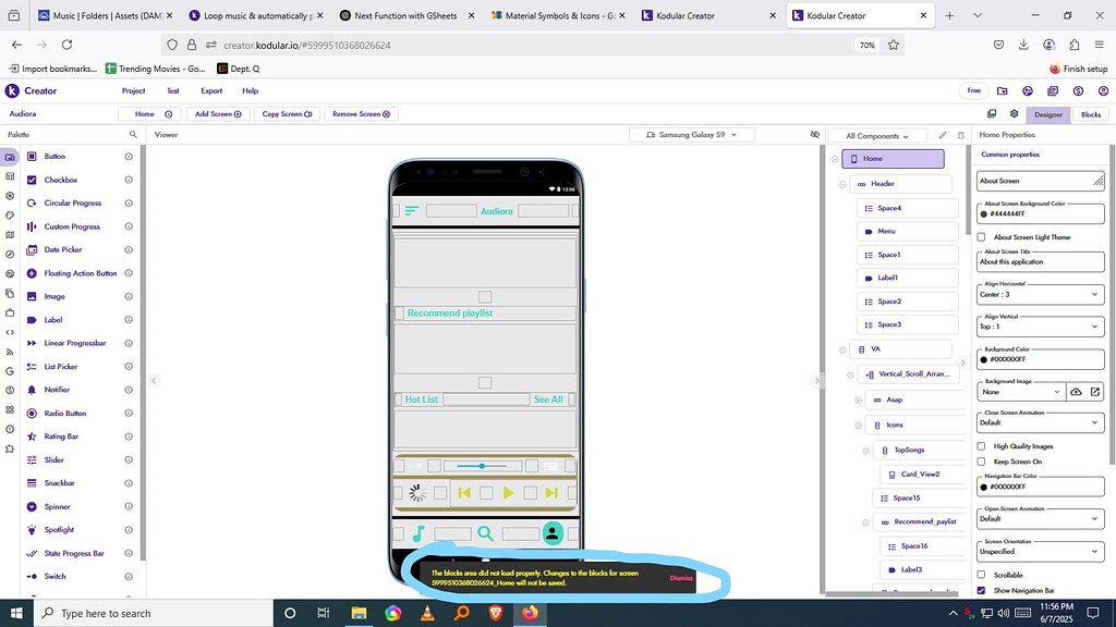 Blocks Area Did Not Load Properly — Blocks Won’t Load on One Screen - Discuss - Kodular Community