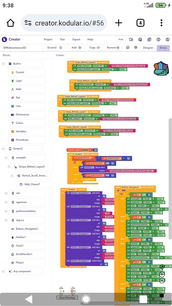 I need help scrolling the page up and down - Discuss - Kodular Community