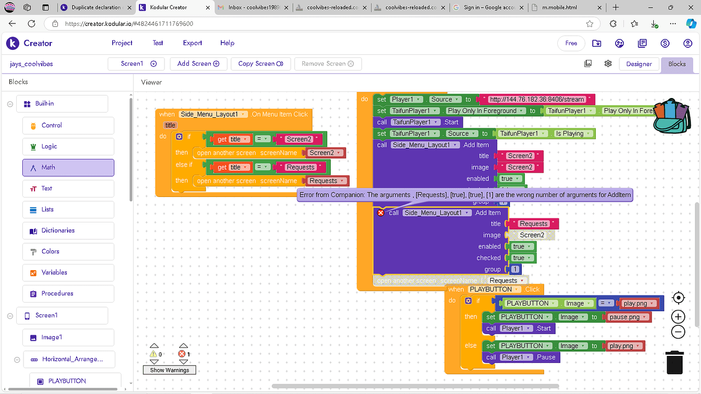 Adding two side menu layouts - Discuss - Kodular Community