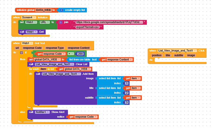 Show Specific Screen/Arrangement Using ListView & Google Sheet Data in Kodular - Discuss ...