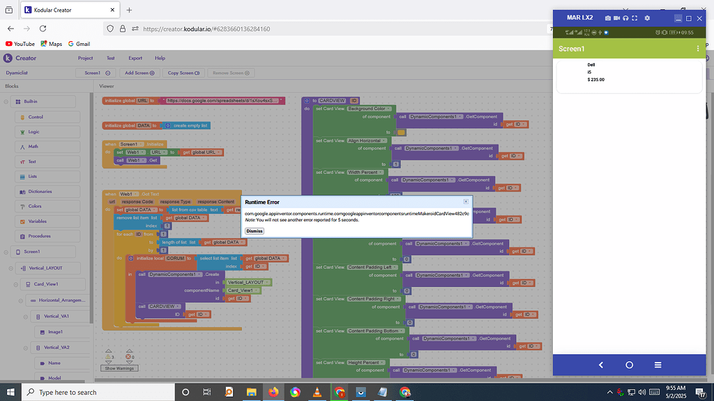 Dynamic list from spreadsheet - Discuss - Kodular Community