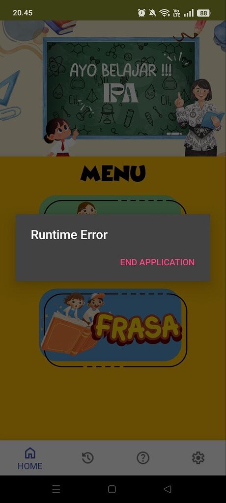 App Crashes with Runtime Error – Need Help" - Discuss - Kodular Community