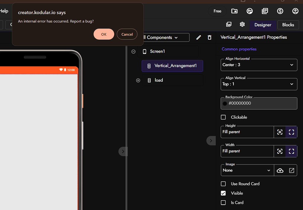 Colour Picker Showing "Internal Error" - Discuss - Kodular Community