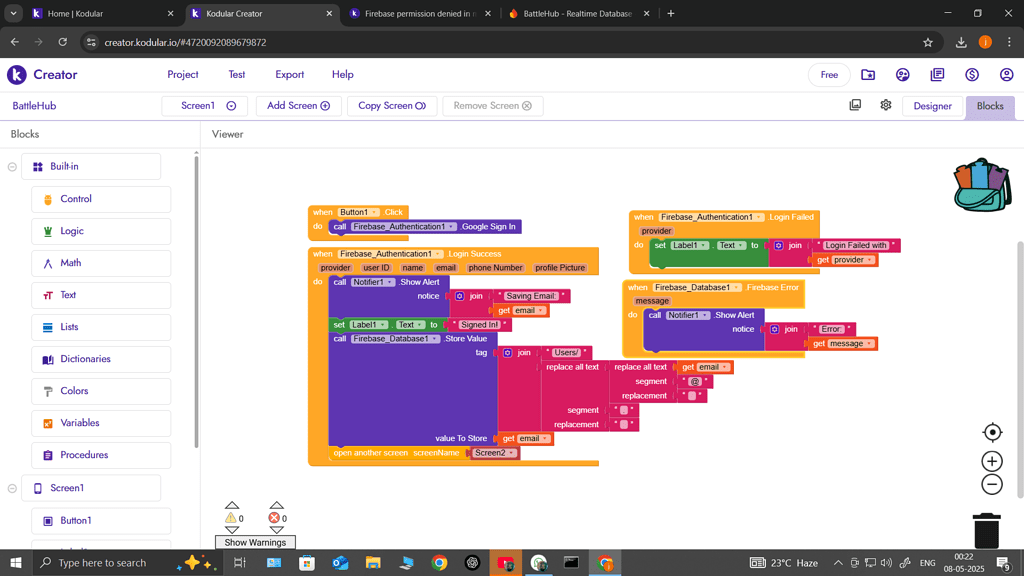 Permission Denied Error in Firebase Database with Locked Mode - Discuss - Kodular Community