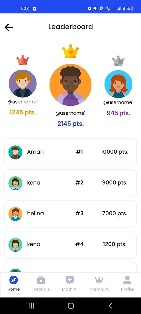 Simple Leaderbaord ui - Koded Apps - Kodular Community