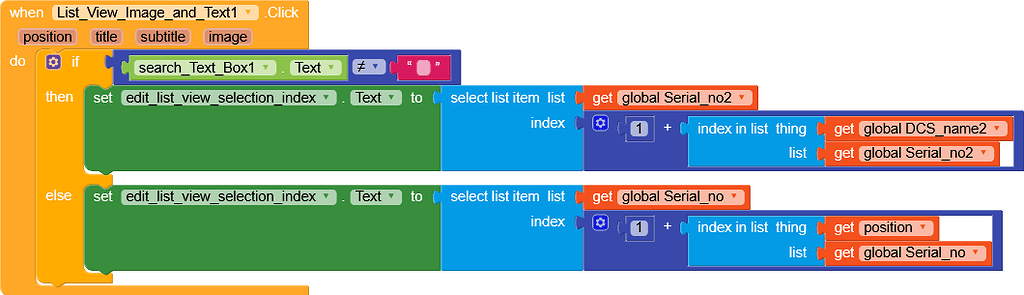 The index of a search in the list view image shows the same for two different content of same ...