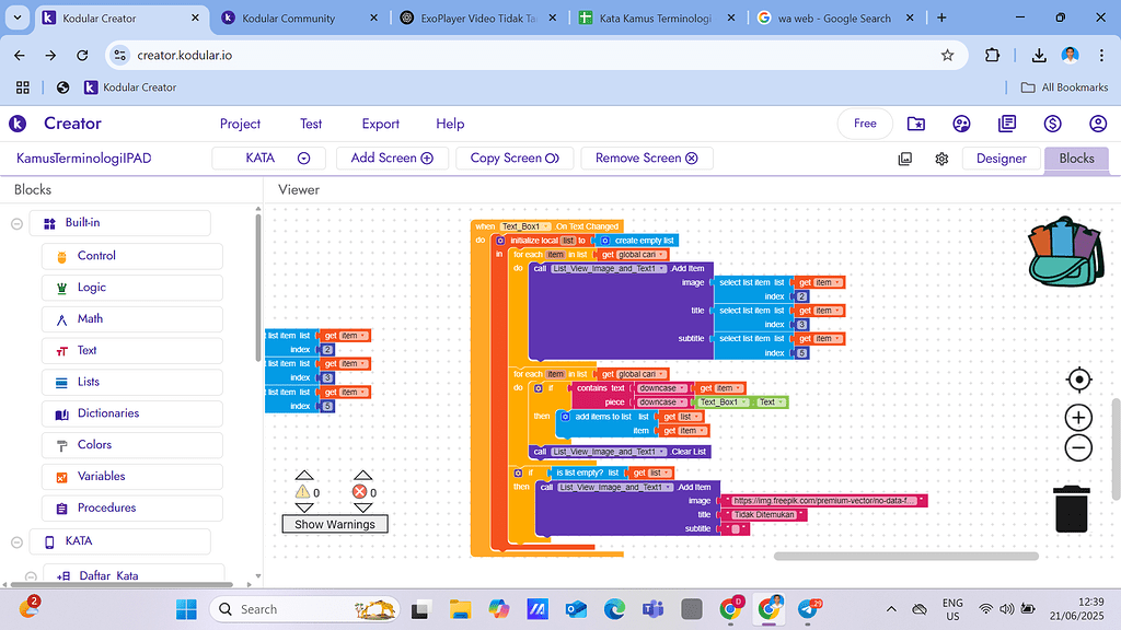 Search bar works but does not show the search keyword - Discuss - Kodular Community
