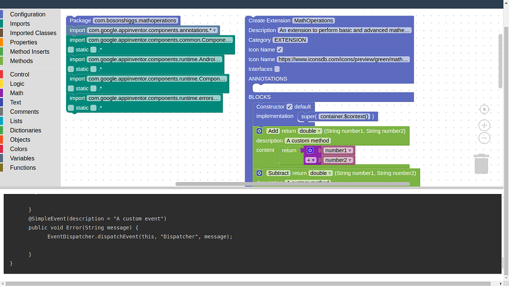 CodeCrafter AIX - Blockly Extension Builder for MIT App Inventor Based - Extensions - Kodular ...