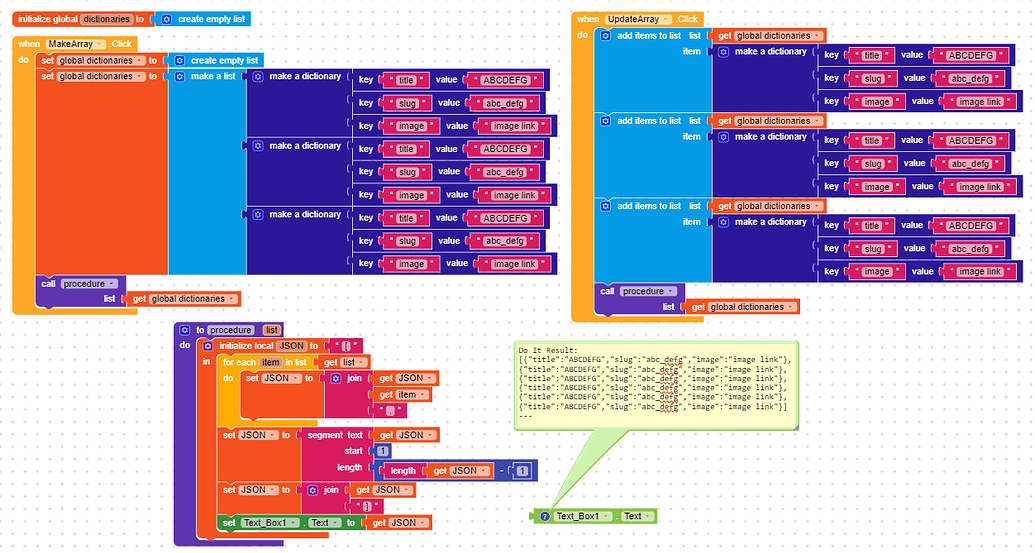 How to make array list using Dictionaries - Discuss - Kodular Community