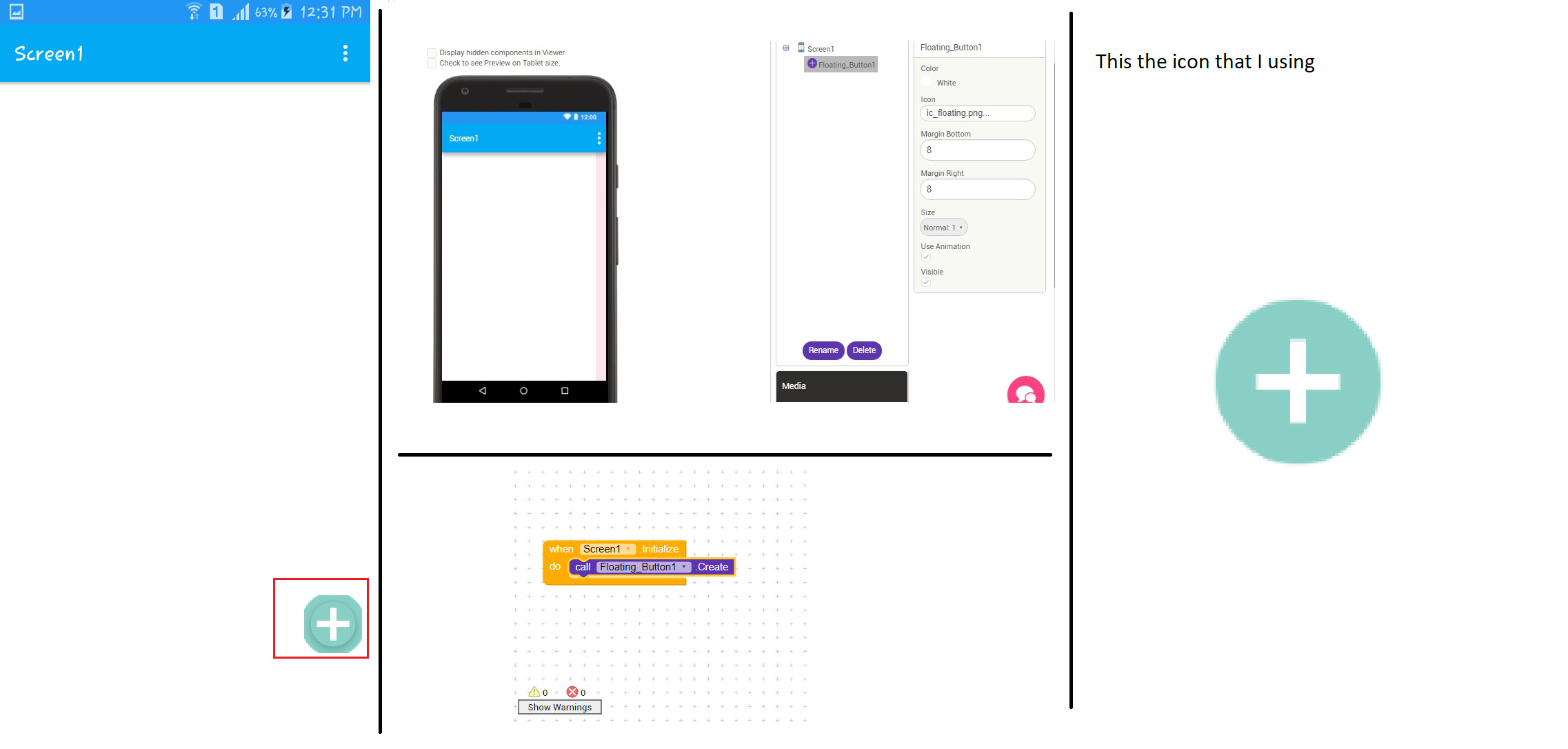 Button floating not show correctly - Discuss - Kodular Community