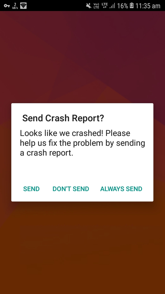 Send crash report?. Always showing - Discuss - Kodular Community