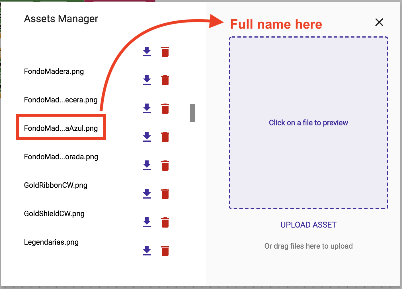 Full name on assets manager - IWant - Kodular Community