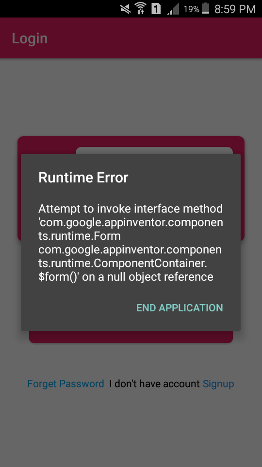Please help me .. Runtime error showing in my app - Bugs - Kodular Community