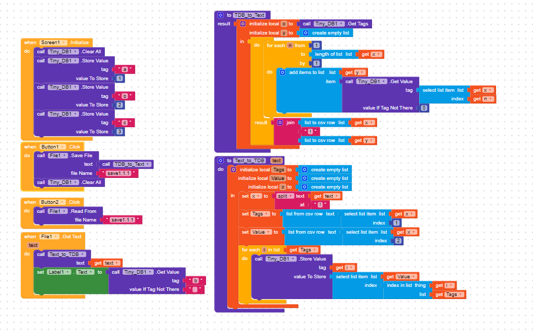 Tutorial TinyDB to File and back - Guides - Kodular Community
