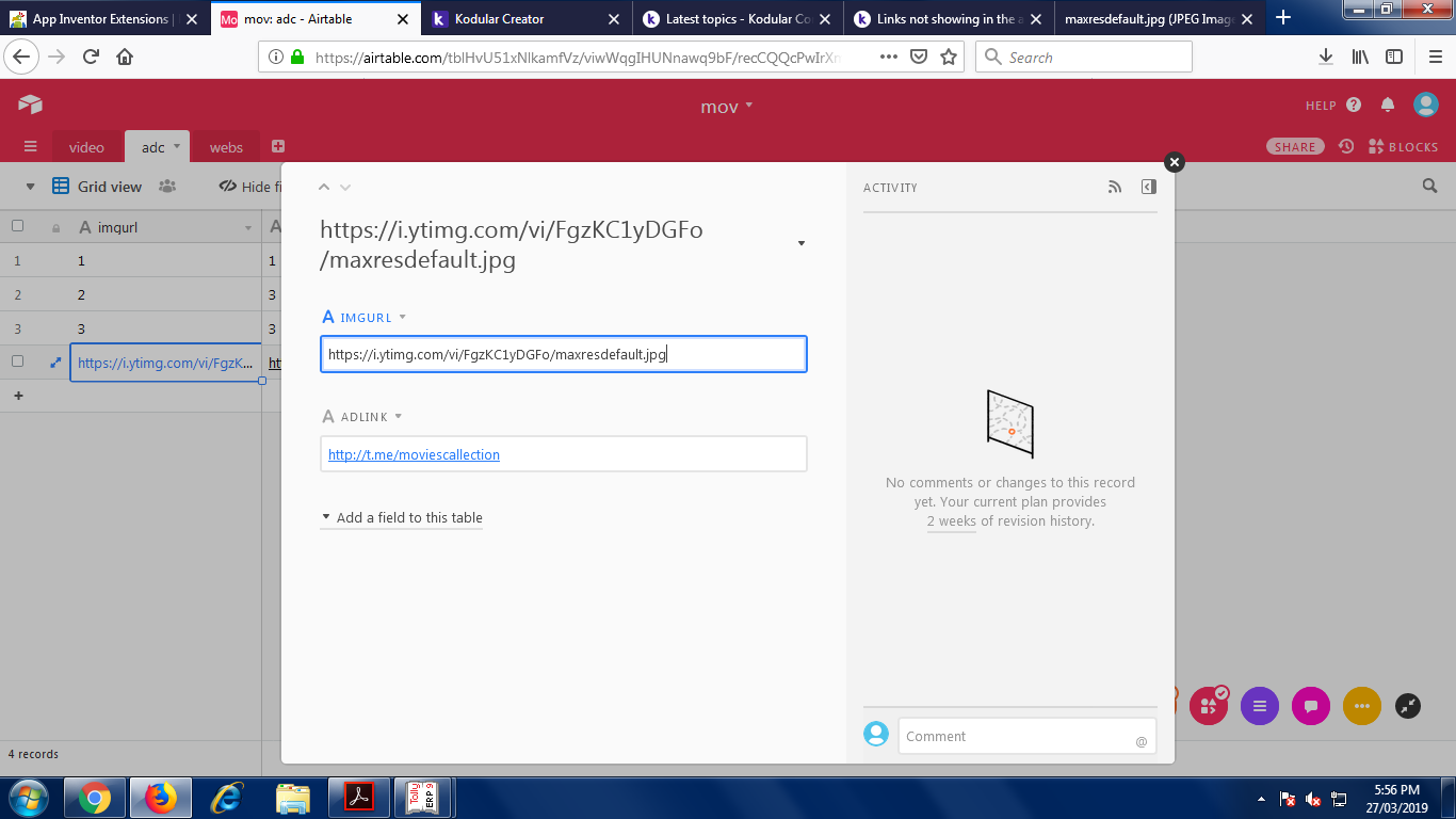 Links not showing in the app from airtable sheets - Discuss - Kodular Community