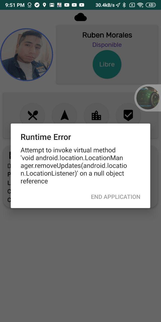 LOCATION Runtime error: attempt to invoke virtual method on a null object reference - Discuss ...